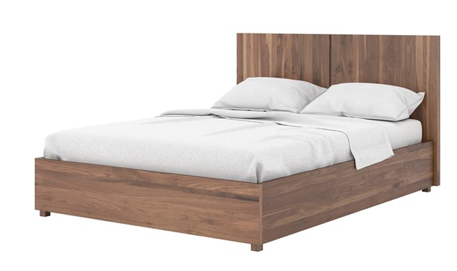Lit complet format grand lit 60 po. en noyer de Verbois | Accent Meubles